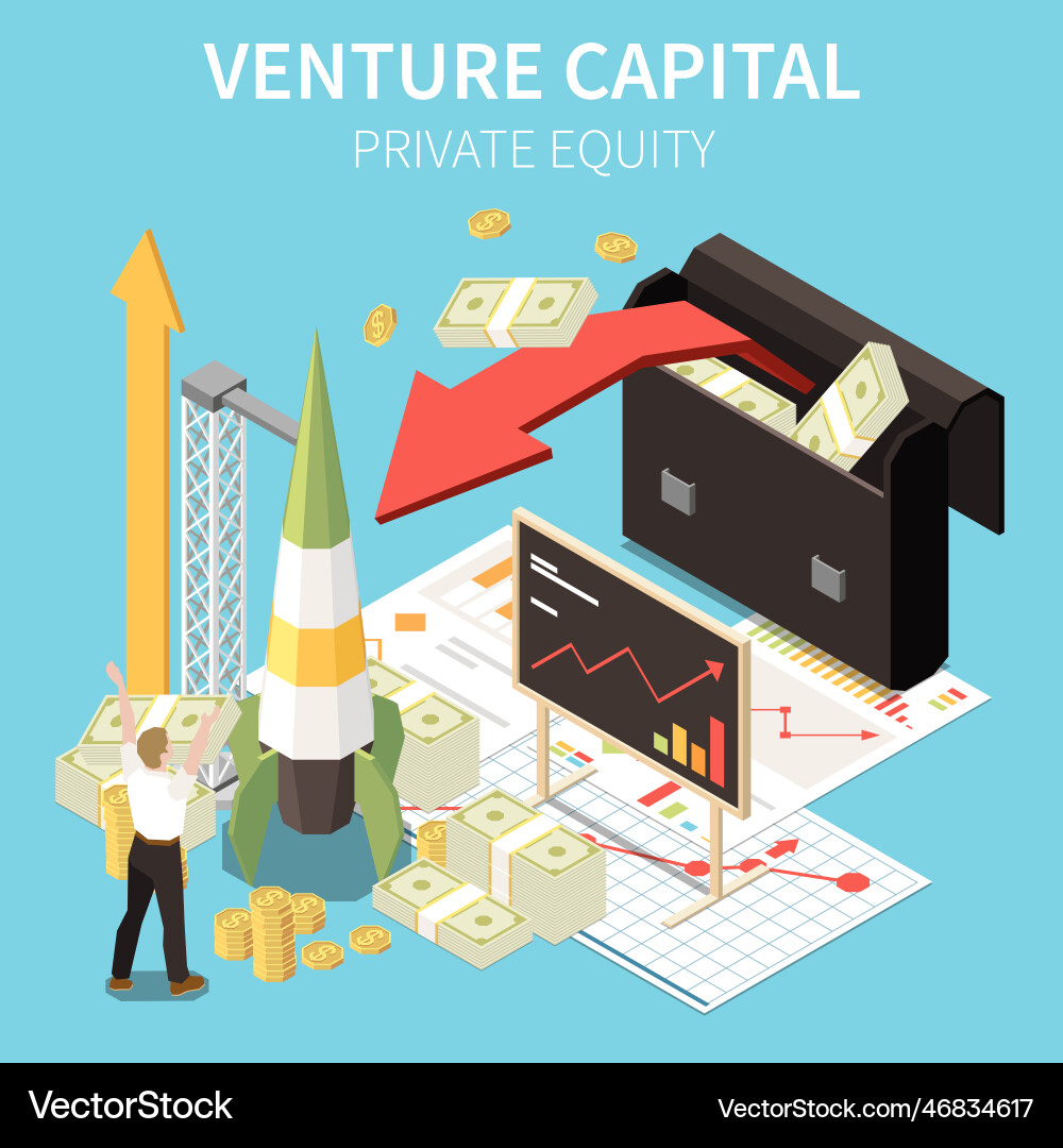 Venture private equity composition Royalty Free Vector Image