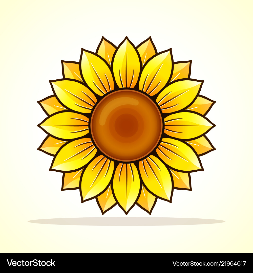 Yellow sunflower icon design Royalty Free Vector Image