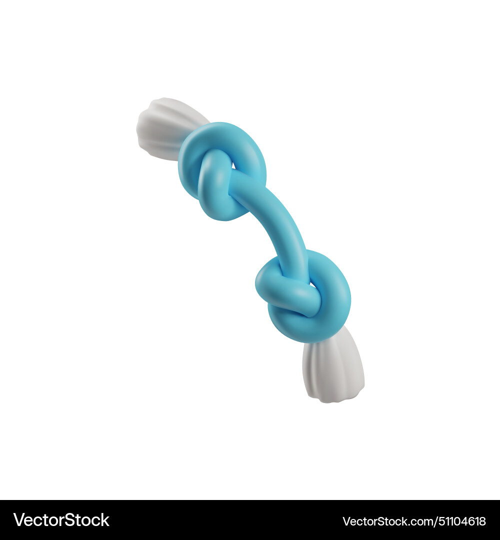 3d rope pet toy icon blue cord Royalty Free Vector Image
