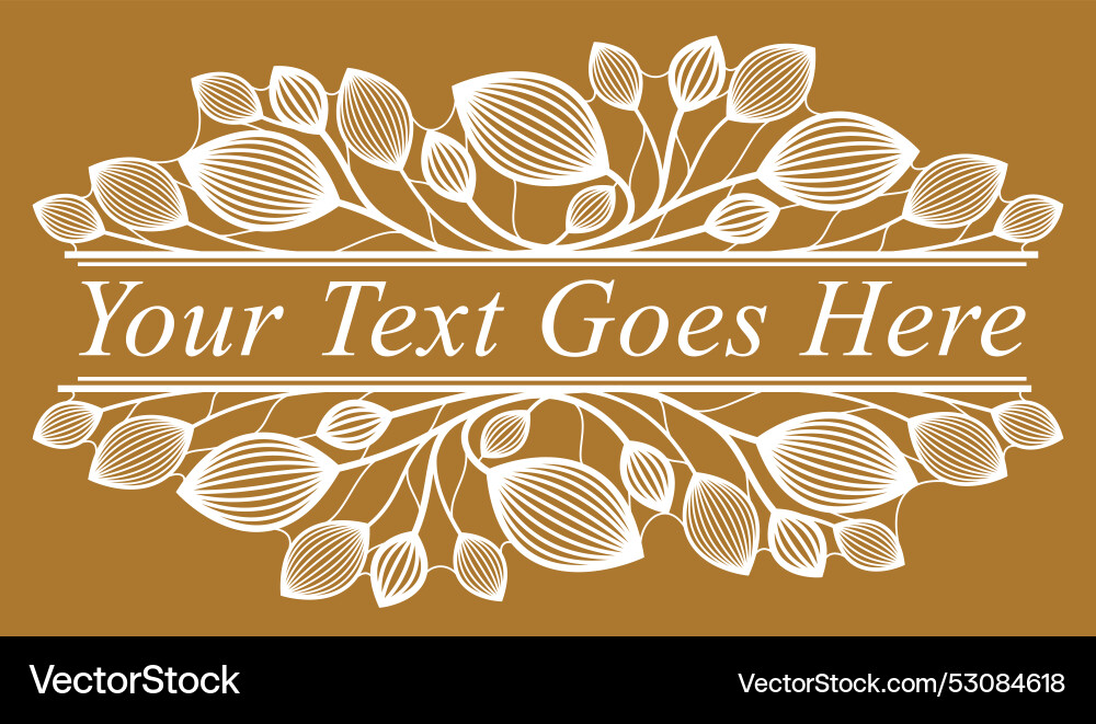 Beautiful linear floral design on dark leaves Vector Image