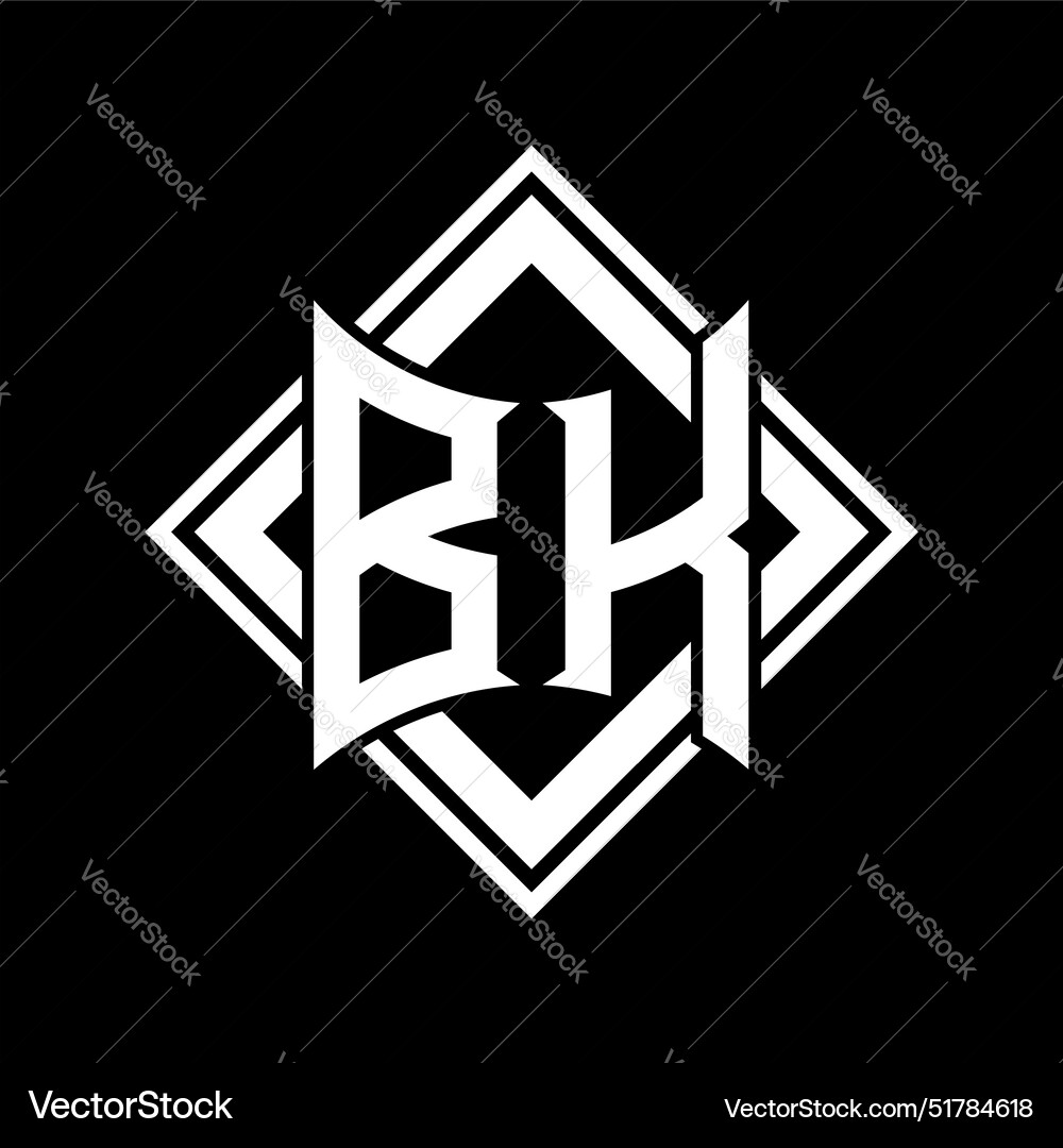 Bk letter logo abstract shield shape with square – Royalty-Free Vector ...