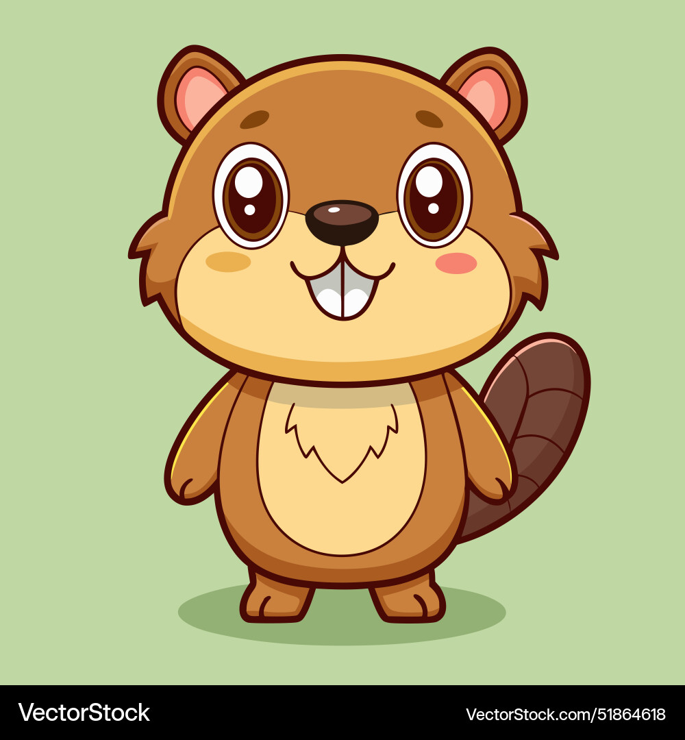 Cute beaver cartoon icon Royalty Free Vector Image