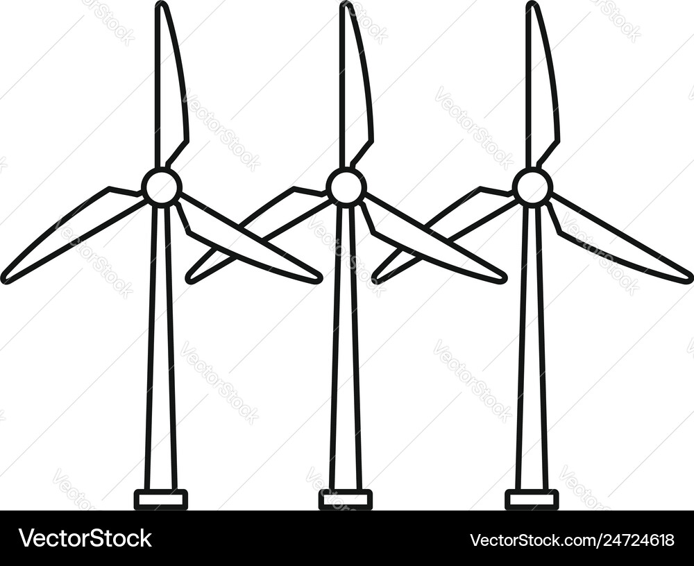 Development wind turbine icon outline style Vector Image