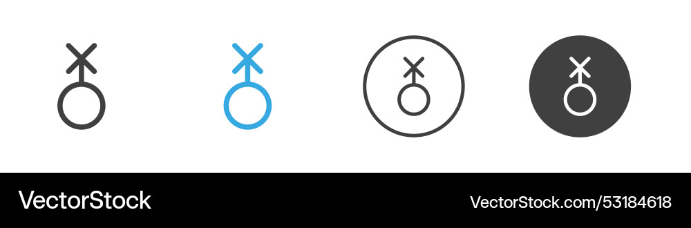 Genderqueer icon logo outline Royalty Free Vector Image