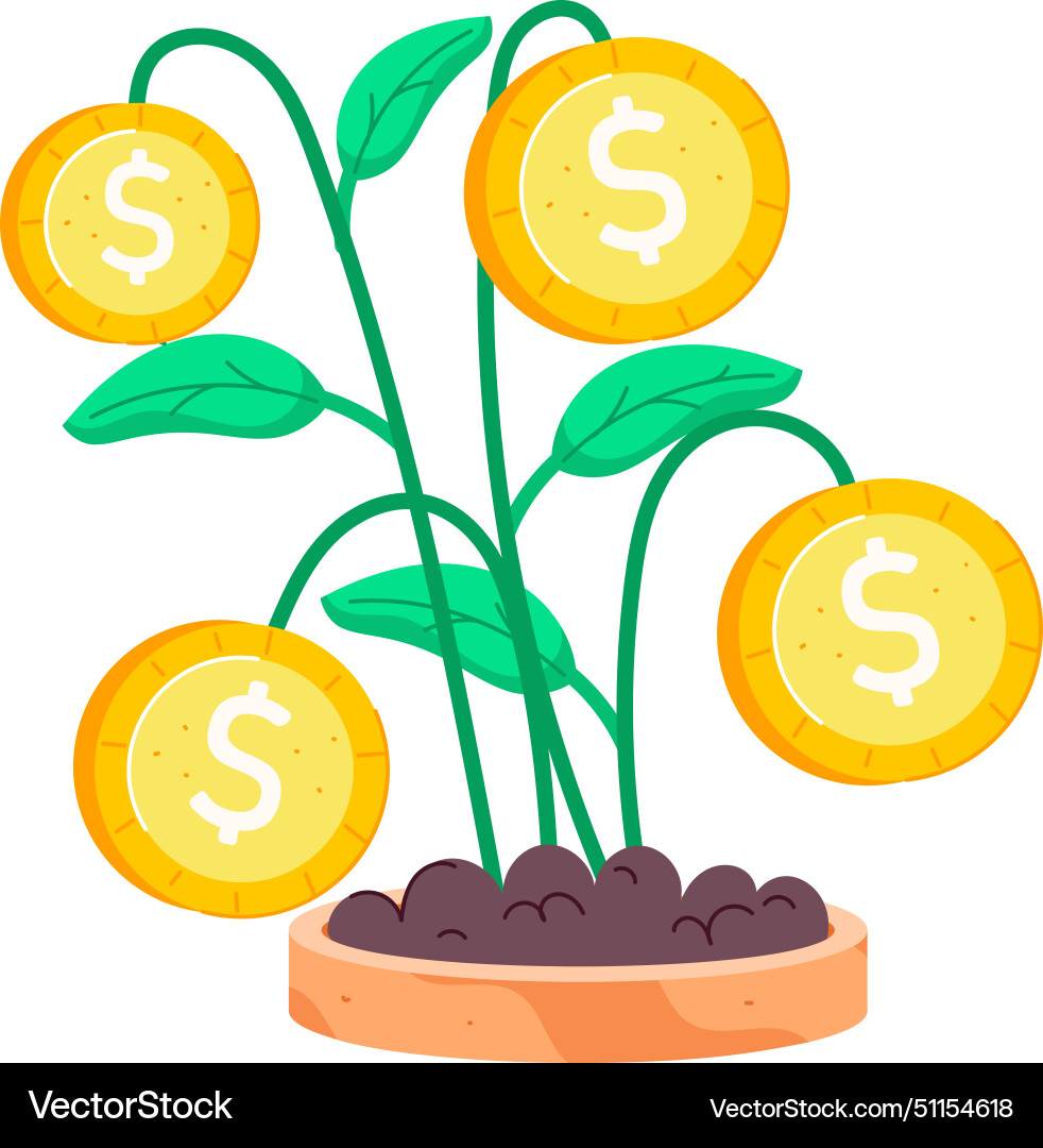 Gold coins flat stickers Royalty Free Vector Image