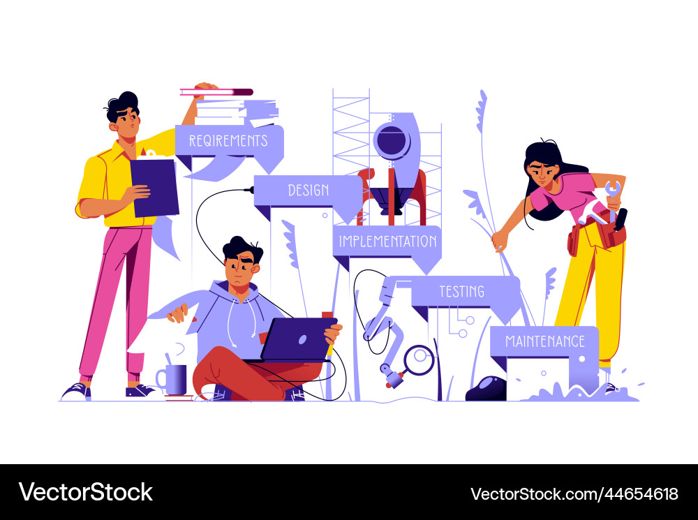 New startup steps of development Royalty Free Vector Image