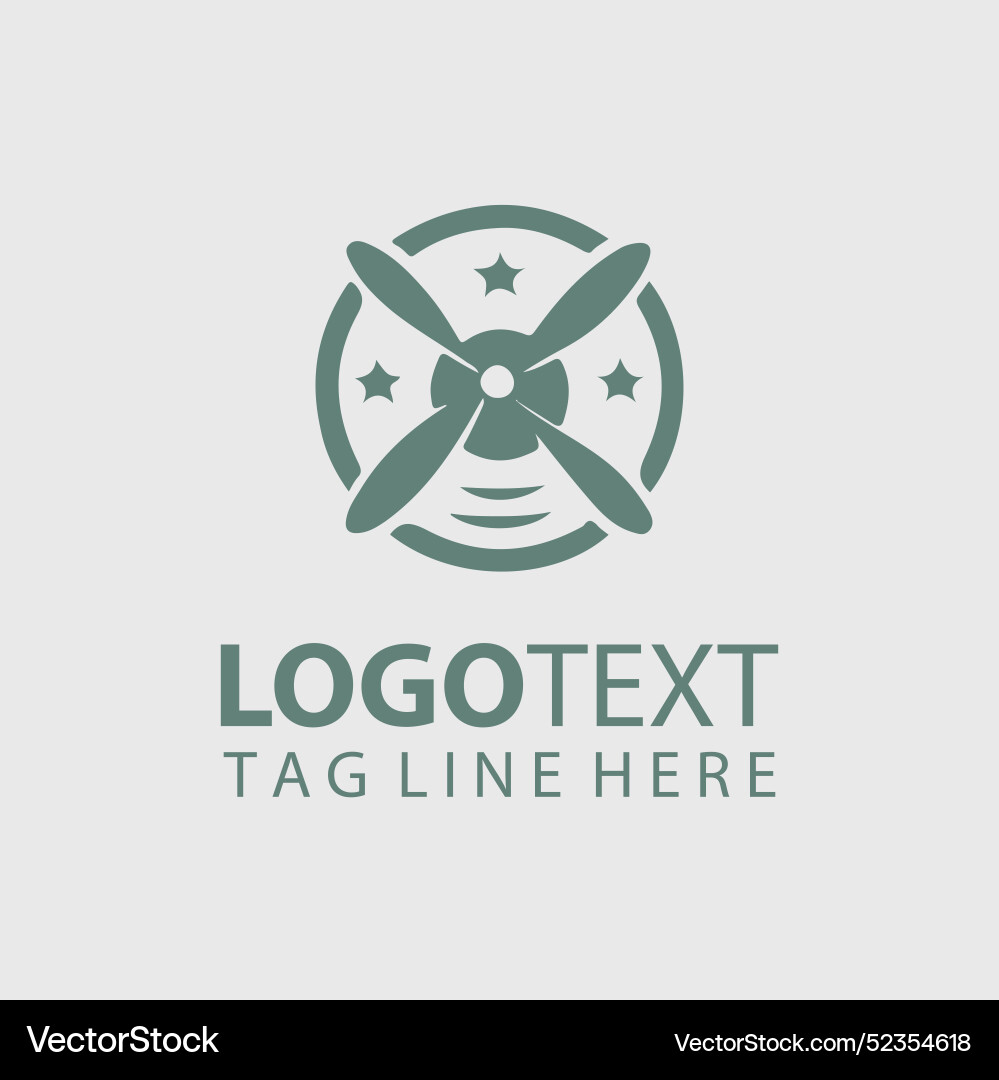 Propeller airplane logo Royalty Free Vector Image