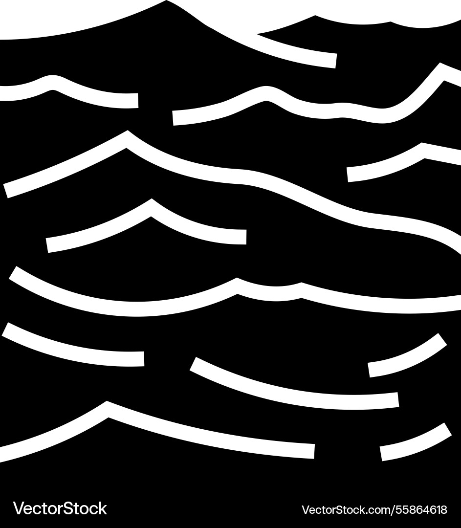 Waves ocean sailing sport glyph icon Royalty Free Vector