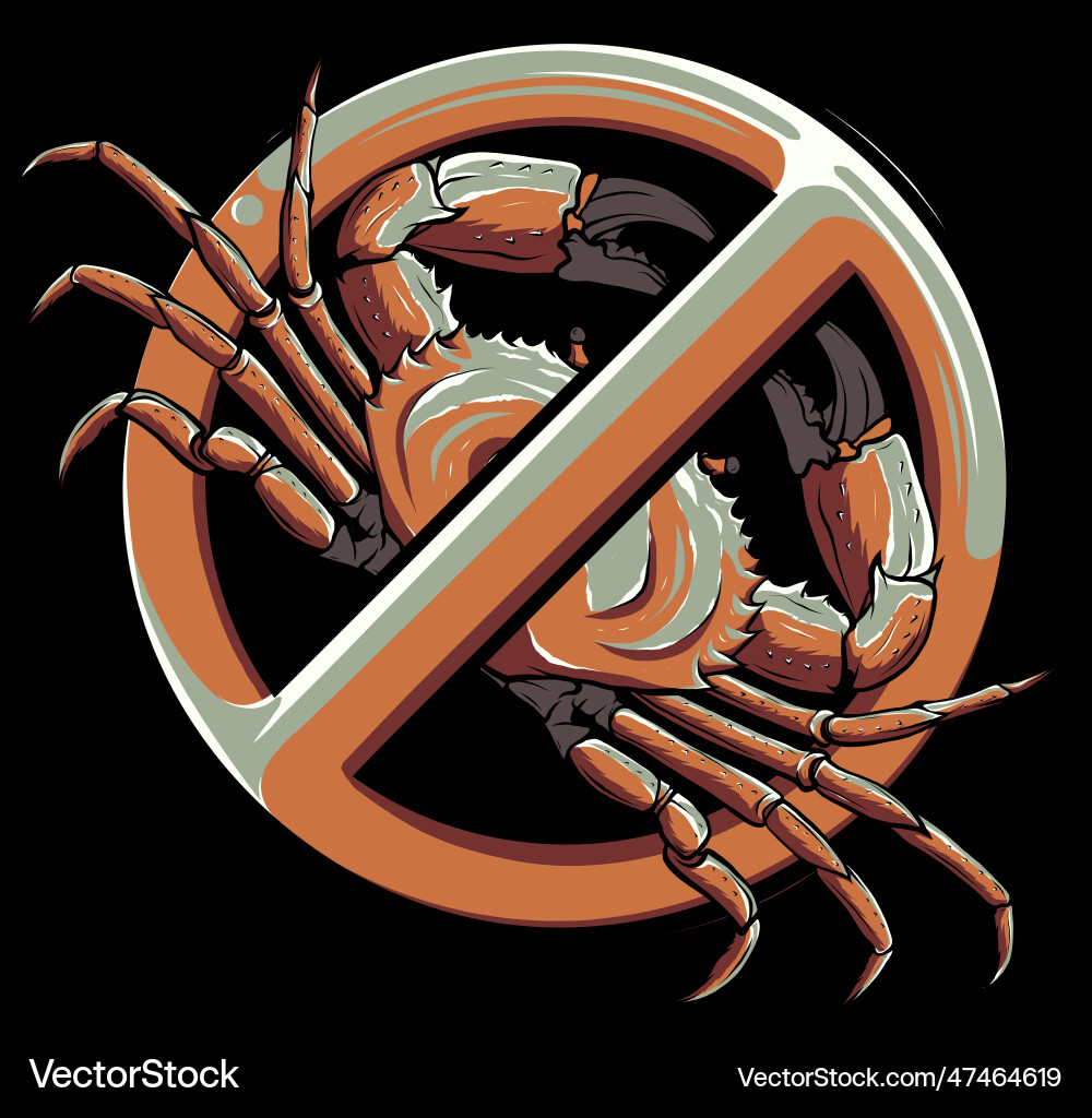 Allergy seafood prohibited icon on black Vector Image