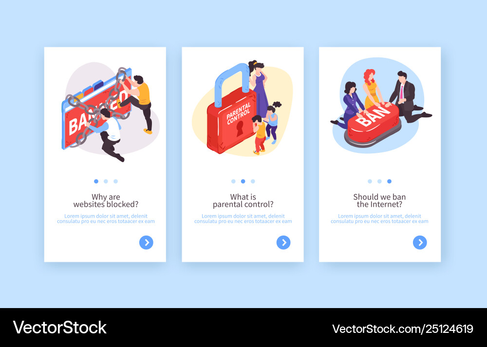 Banned website vertical banners Royalty Free Vector Image