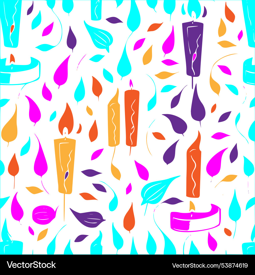 Candles abstract pattern seamless Royalty Free Vector Image