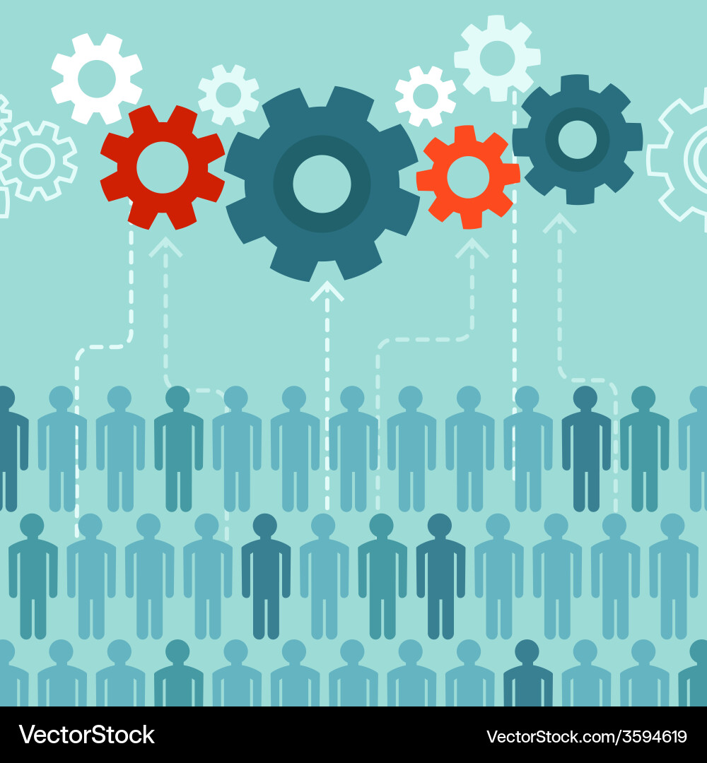 Crowdsourcing concept in flat style Royalty Free Vector