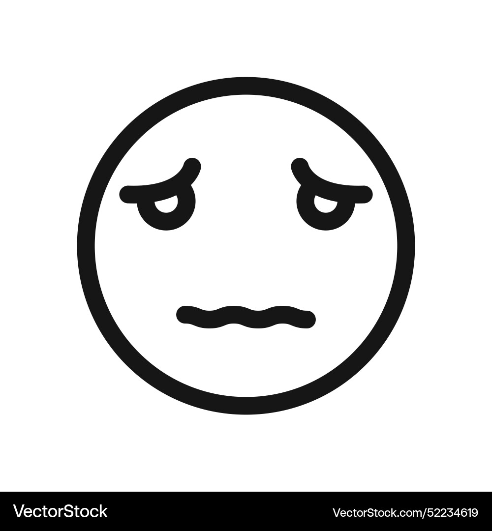 Desperate emoji icon black line art logo Vector Image