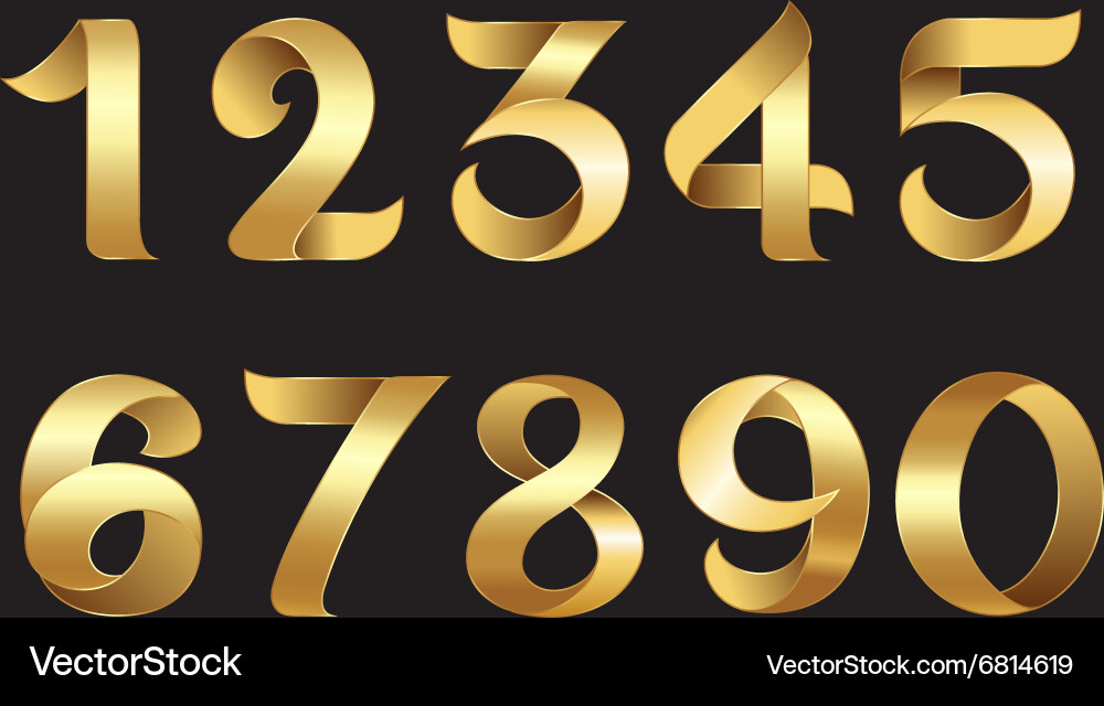 Golden number Royalty Free Vector Image - VectorStock