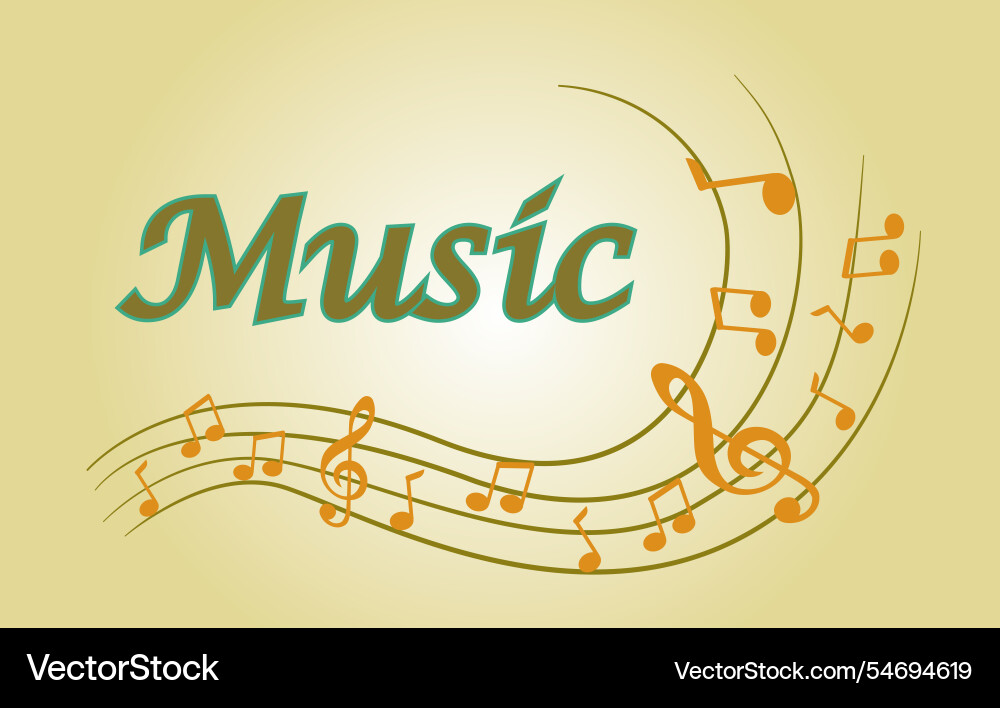 Music notes wave curve musical signs sound Vector Image
