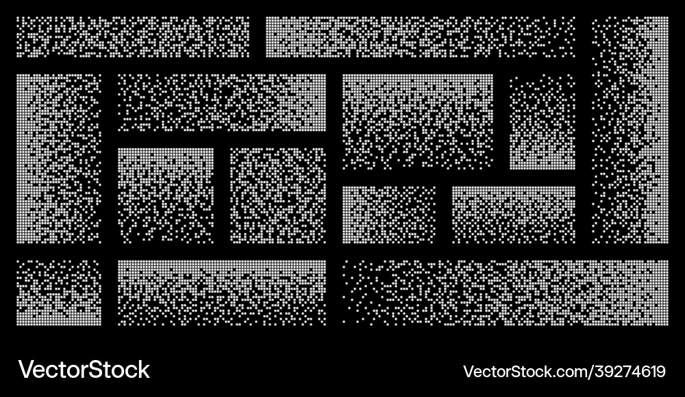 Pixel disintegration decay effect various Vector Image