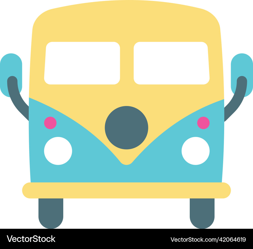 Retro Van Icon - 90s Style Royalty Free Vector Image