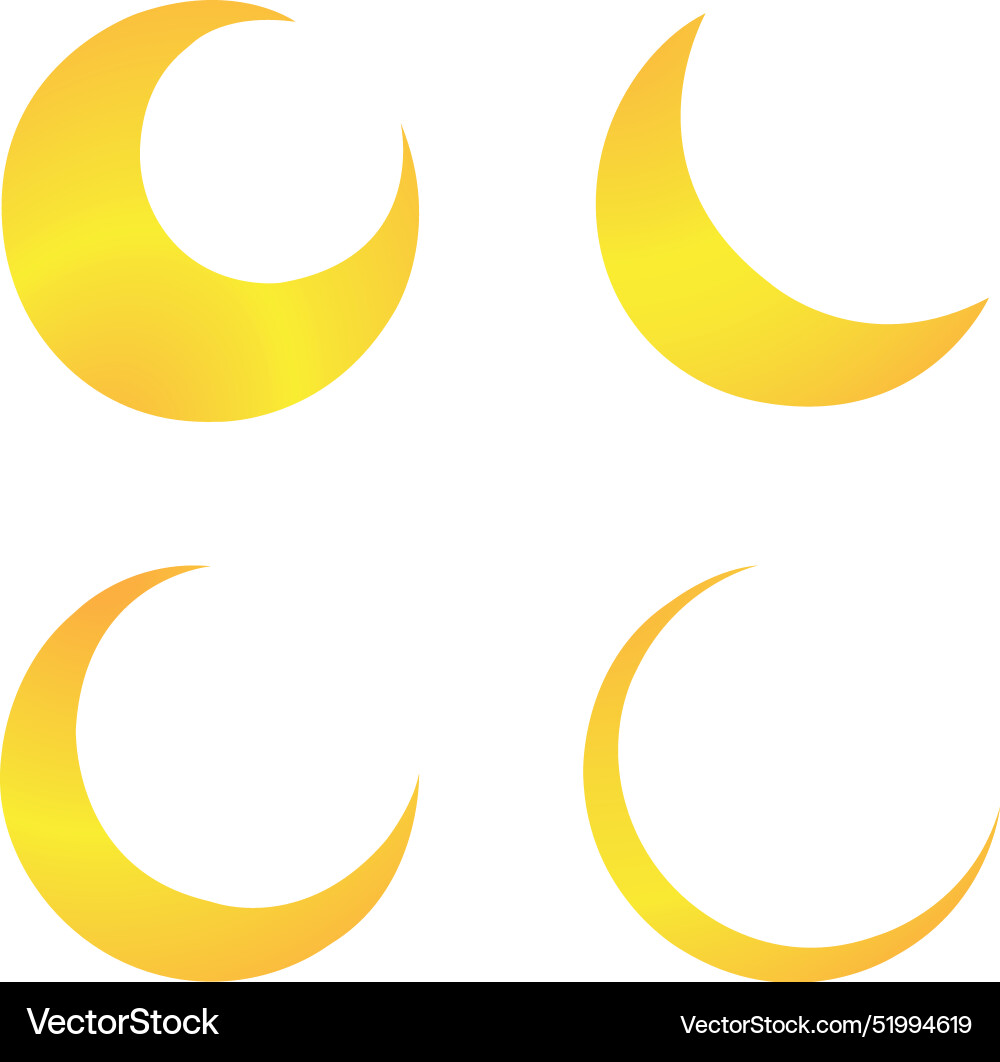 Set of moon Royalty Free Vector Image - VectorStock