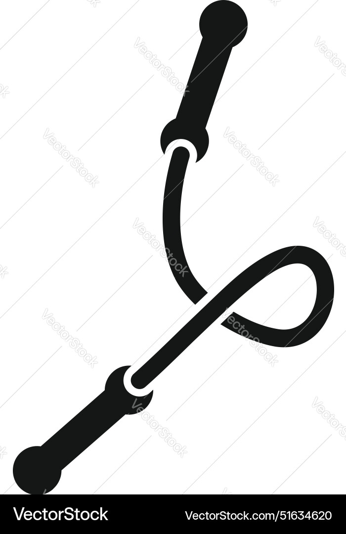Black leather riding crop icon showing equestrian Vector Image
