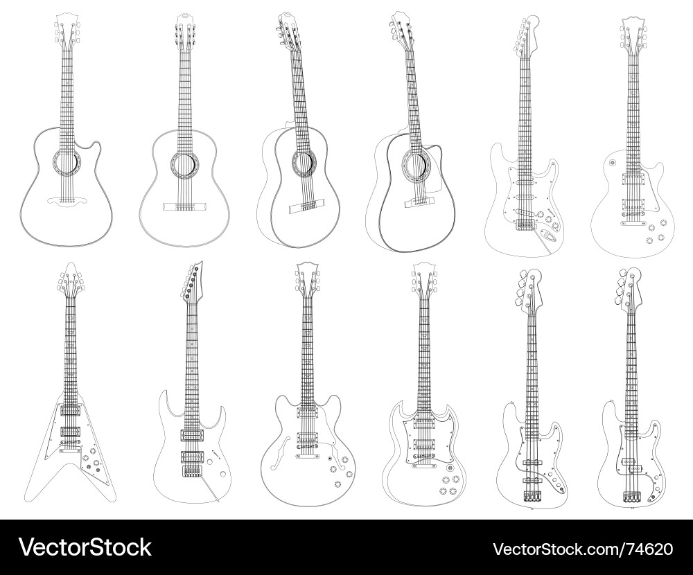 Guitars Royalty Free Vector Image - VectorStock