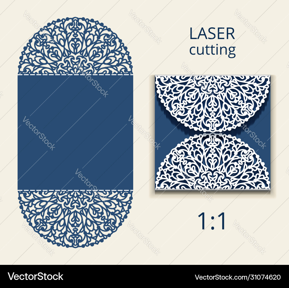 Invitation card envelope template Royalty Free Vector Image