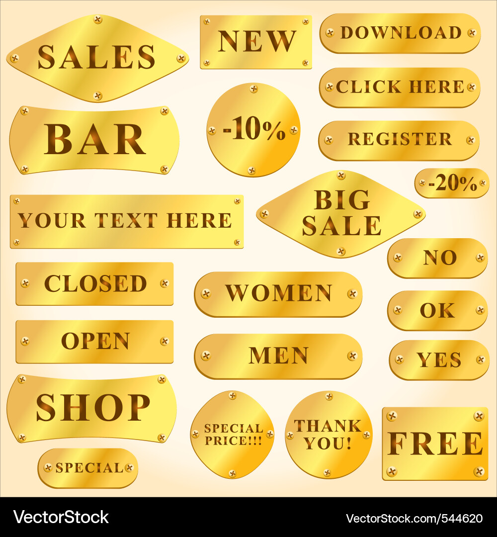 Metal signs Royalty Free Vector Image - VectorStock