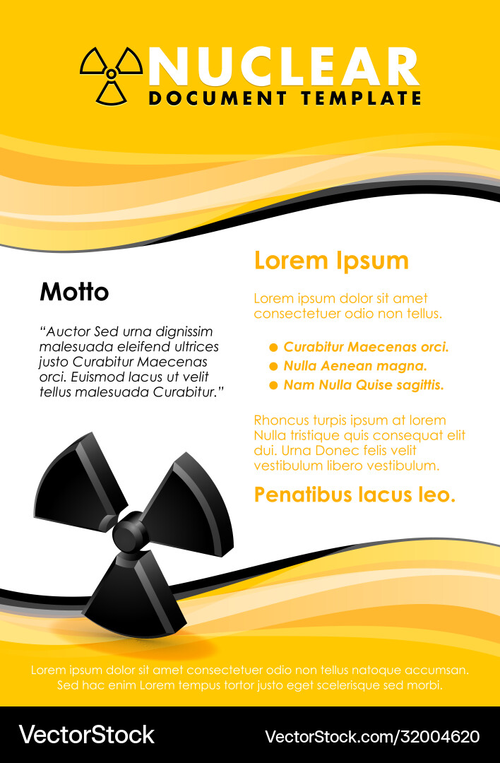 Nuclear document template Royalty Free Vector Image
