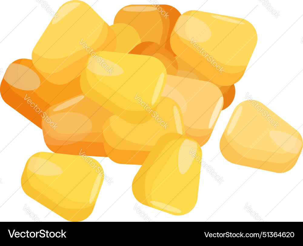 Pile of golden candy corn Royalty Free Vector Image