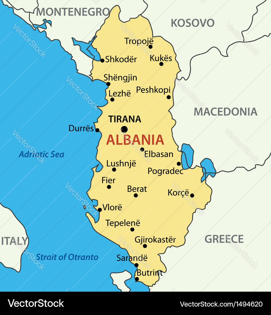 Republic of albania - map Royalty Free Vector Image