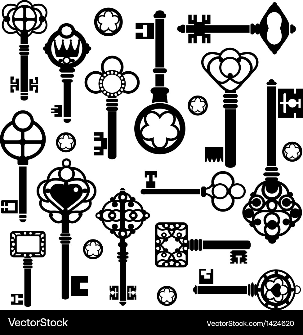 Set of keys Royalty Free Vector Image - VectorStock