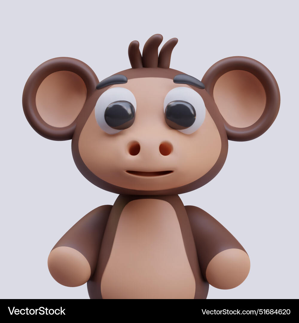 Smiling monkey on gray background funny animal Vector Image