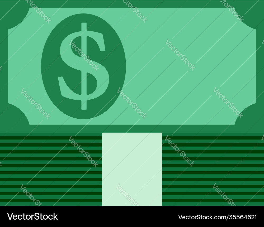 Banknote on top money stack icon Royalty Free Vector Image