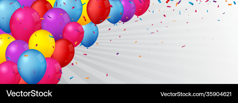 Birthday and celebration banner with colorful Vector Image