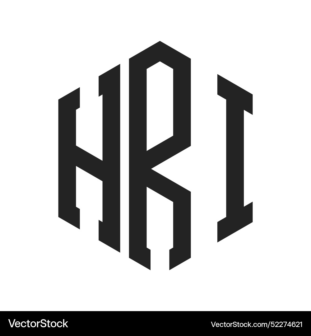 Hri logo design initial letter monogram Royalty Free Vector