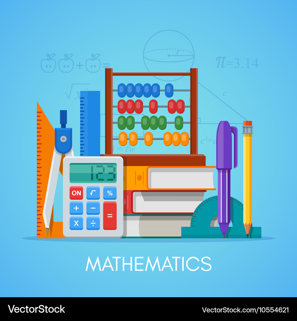 Math science education concept poster Royalty Free Vector