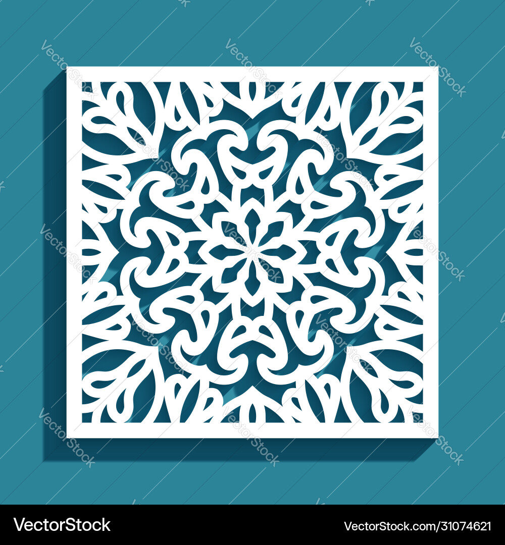 Ornamental tile with cutout paper pattern Vector Image