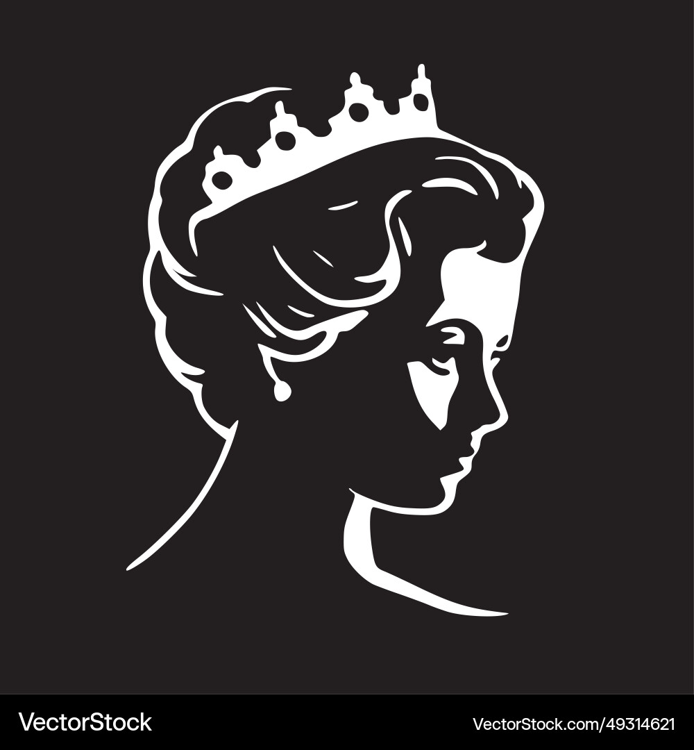 Queen - black and white Royalty Free Vector Image