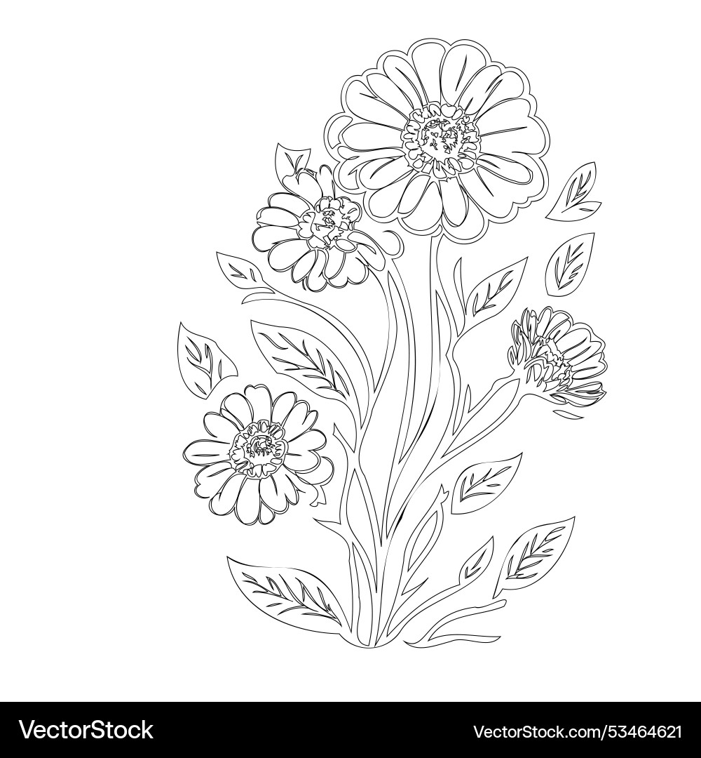 Sunflower outline sketch Royalty Free Vector Image