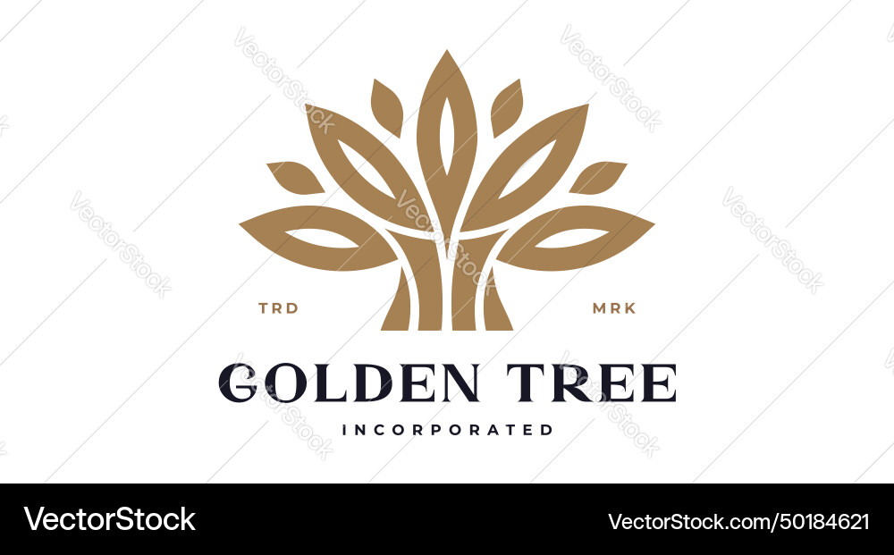 Tree label sign logo oak olive eco brand Vector Image