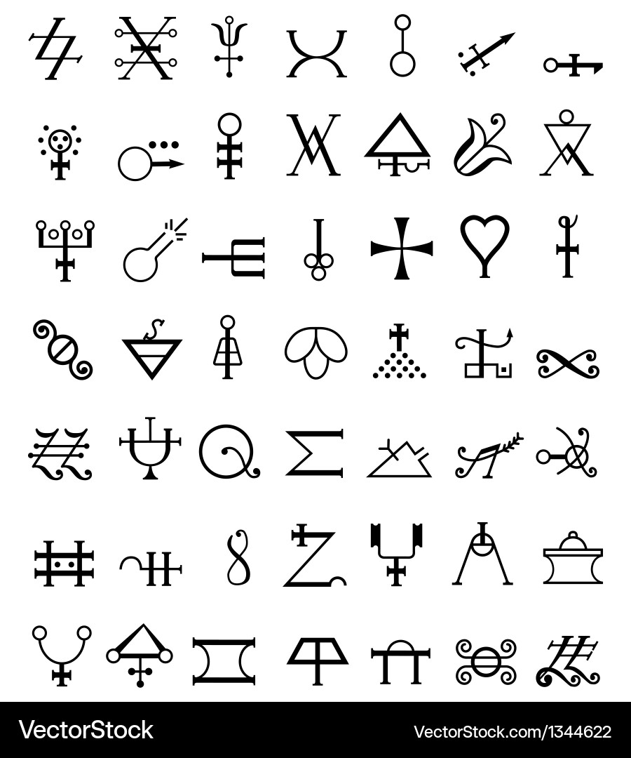 Ancient Runes and Occult Symbols Royalty Free Vector Image
