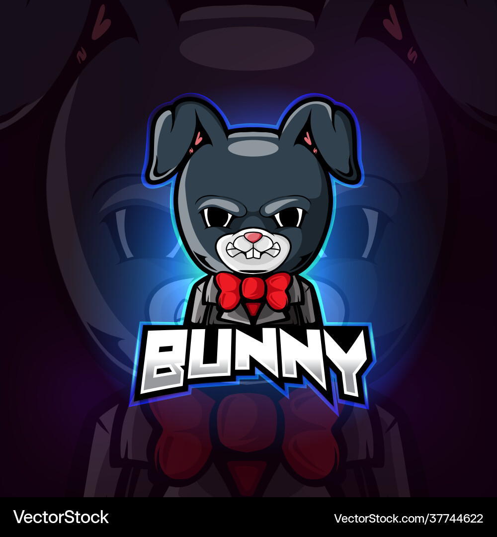 Bunny mascot esport logo design Royalty Free Vector Image