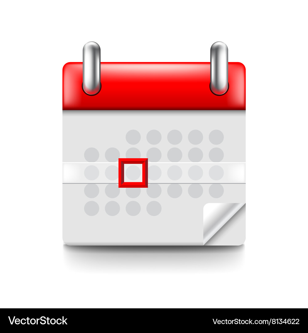 Calendar isolated on white Royalty Free Vector Image