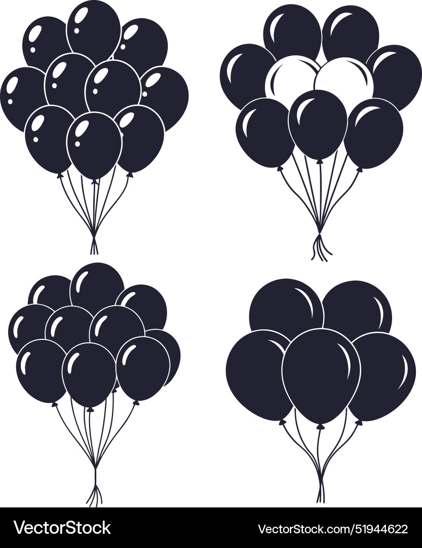 Cute and colorful decorative balloons set Vector Image