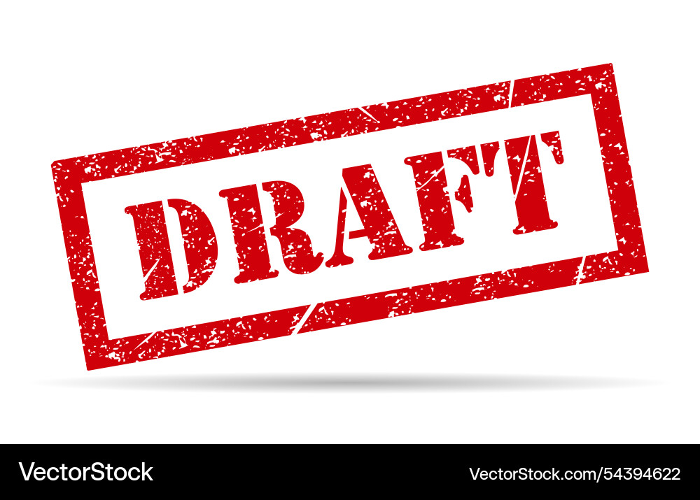 Draft stamp shadow symbol label sticker sign Vector Image
