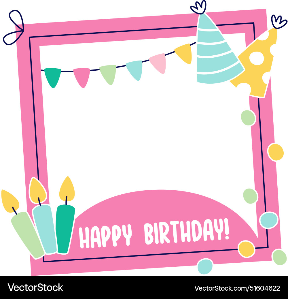 Happy birthday frame Royalty Free Vector Image
