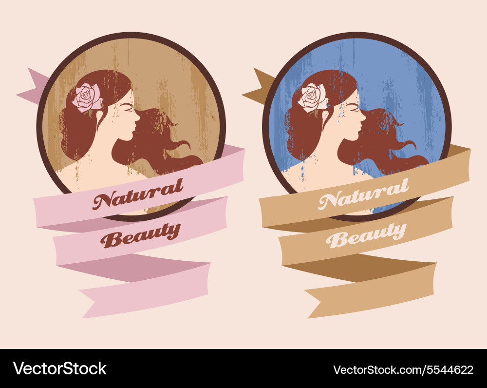 Label with beautiful girl Royalty Free Vector Image
