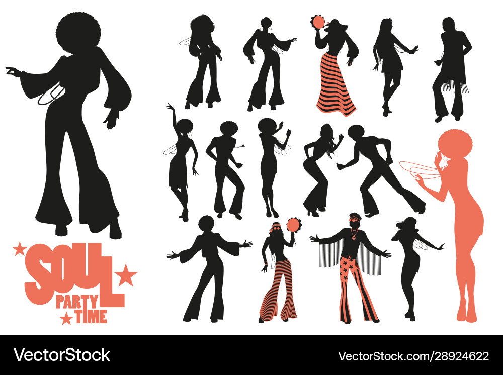 Retro Soul Dance Collection - 60s & 70s Vector Image