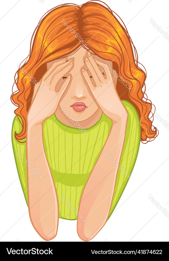 Sad woman Royalty Free Vector Image - VectorStock