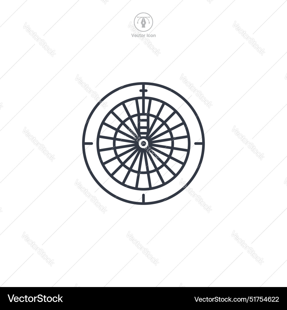Target dartboard icon symbol isolated on white Vector Image