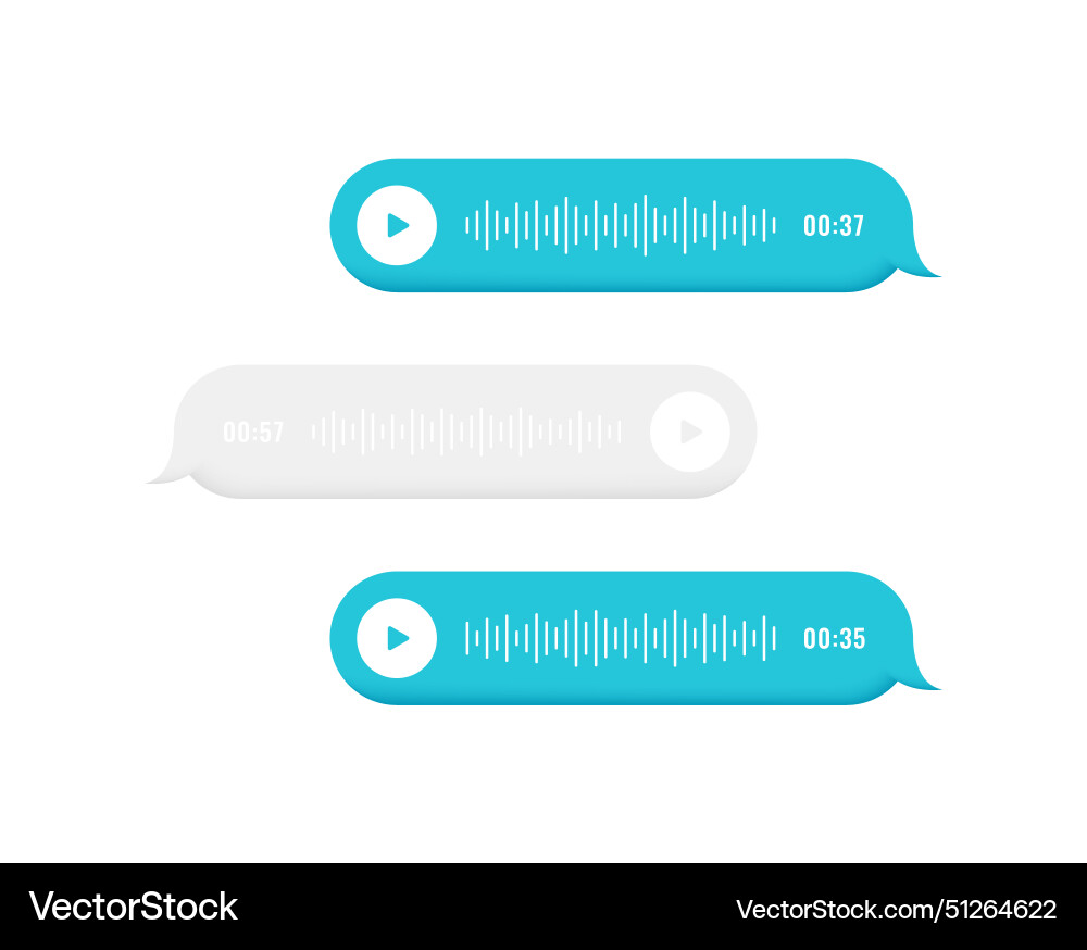 Voice messages icon with sound wave for social Vector Image